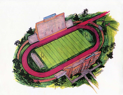 "Drawing of Lewis Field Stadium" by Fort Hays State University