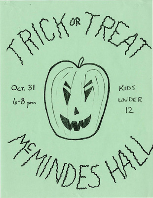 "Trick or Treat at McMindes Hall Flyer" by Fort Hays Kansas State College