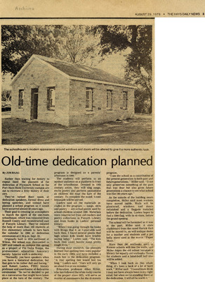 "Old- Time Dedication Planned" by Jim Haag
