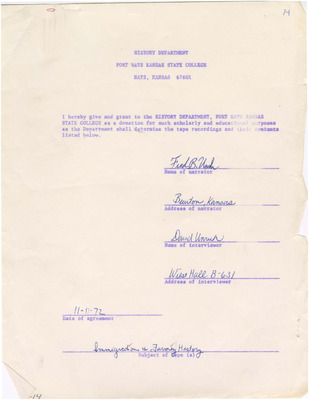 "Interview with Fred B. Unruh" by David Unruh