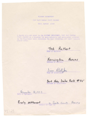 "Interview with Ted Rathert" by Tim Rietzke